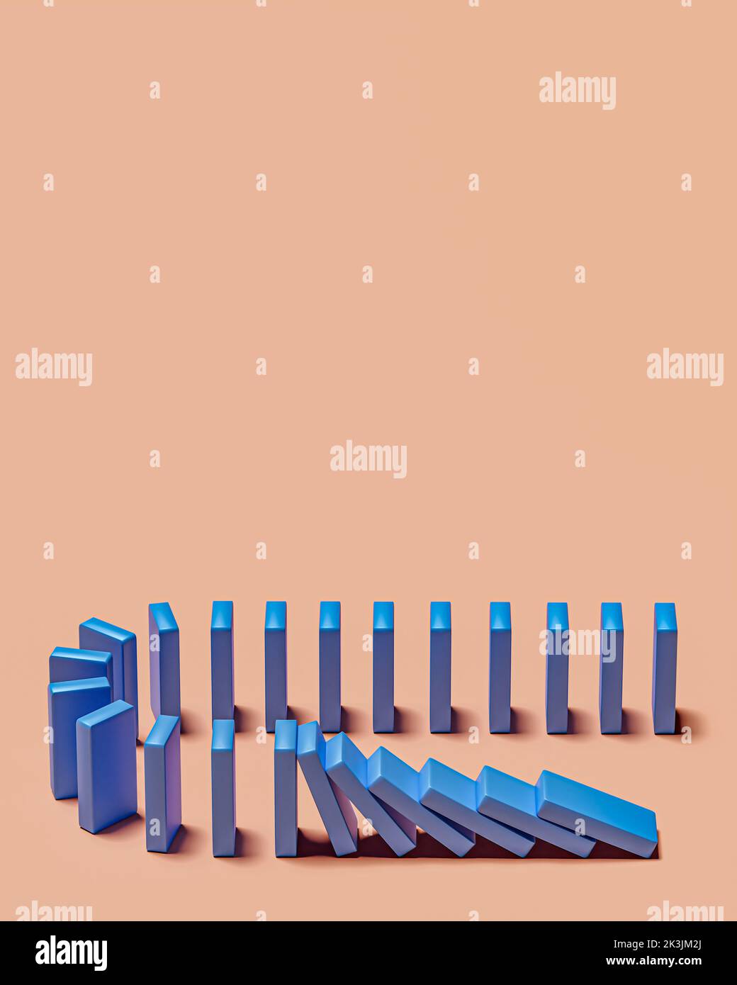 Domino.The blocks are pushing with blank background. Trends and ...