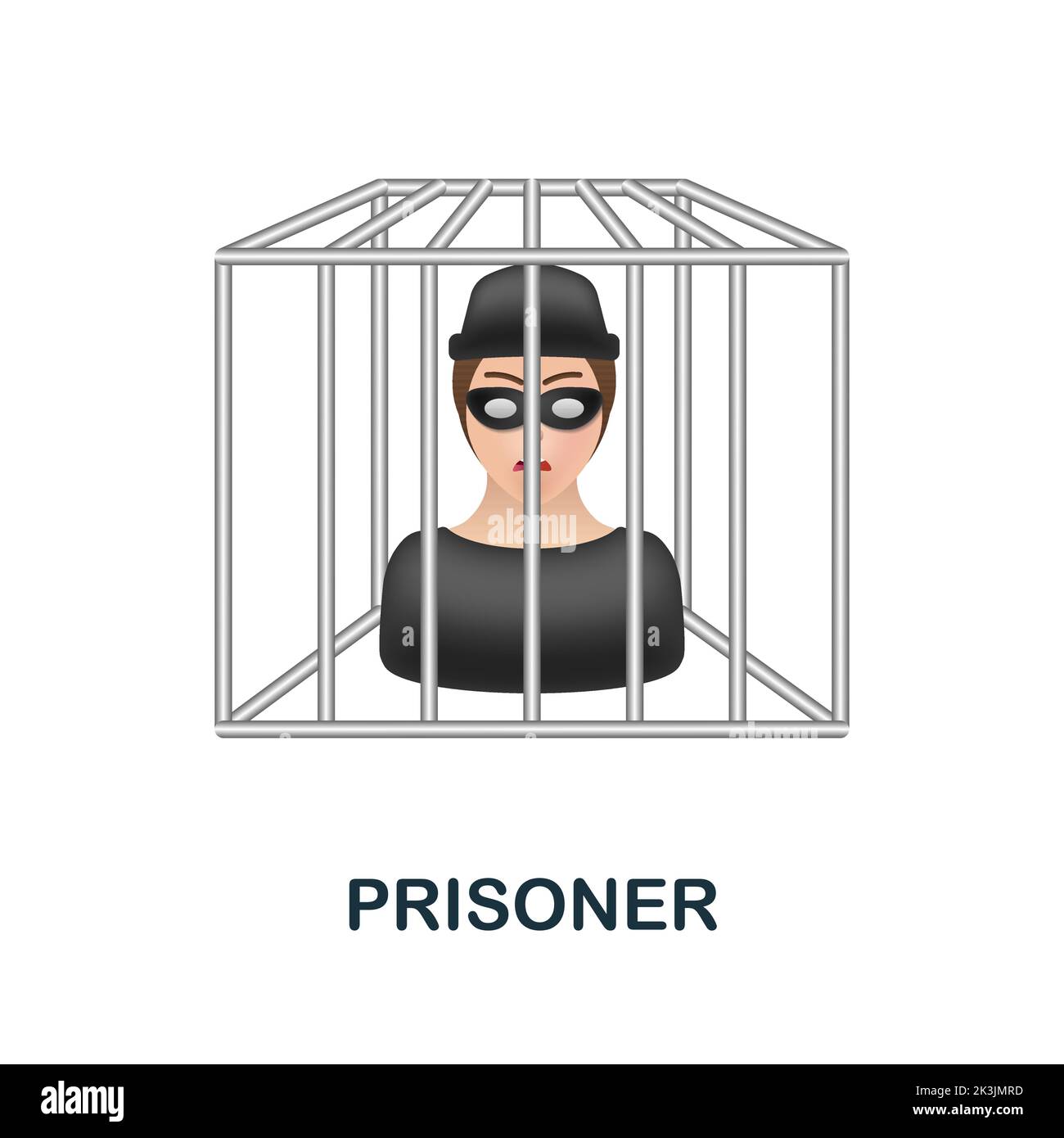 Prisoner icon. 3d illustration from crime collection. Creative Prisoner ...