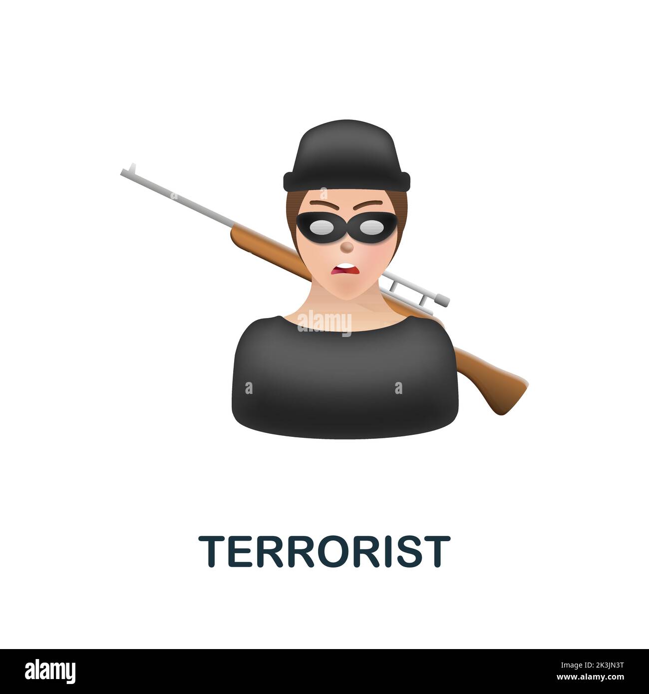 Terrorist icon. 3d illustration from crime collection. Creative ...