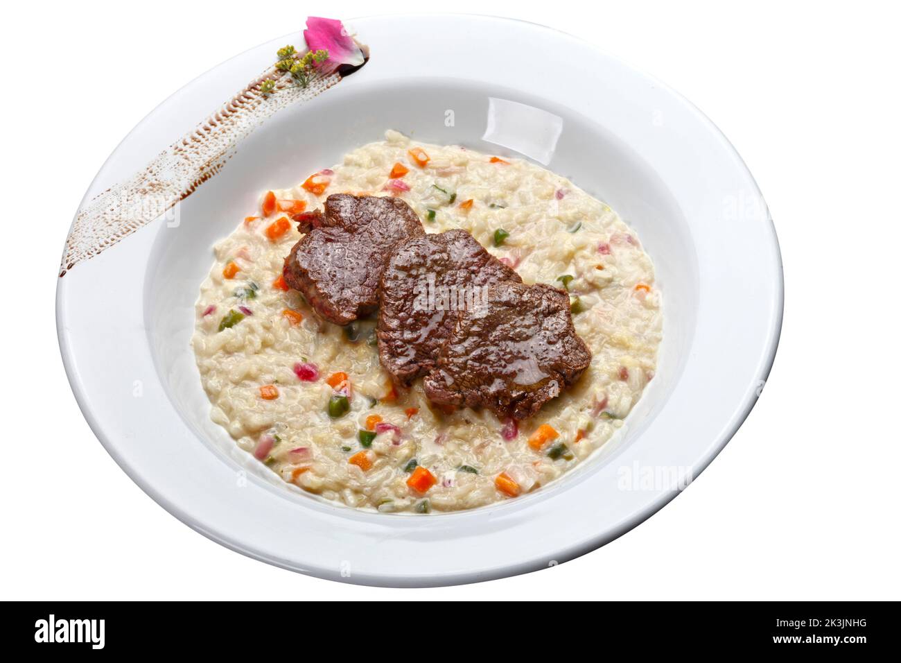 Risotto with roasted meat Stock Photo - Alamy