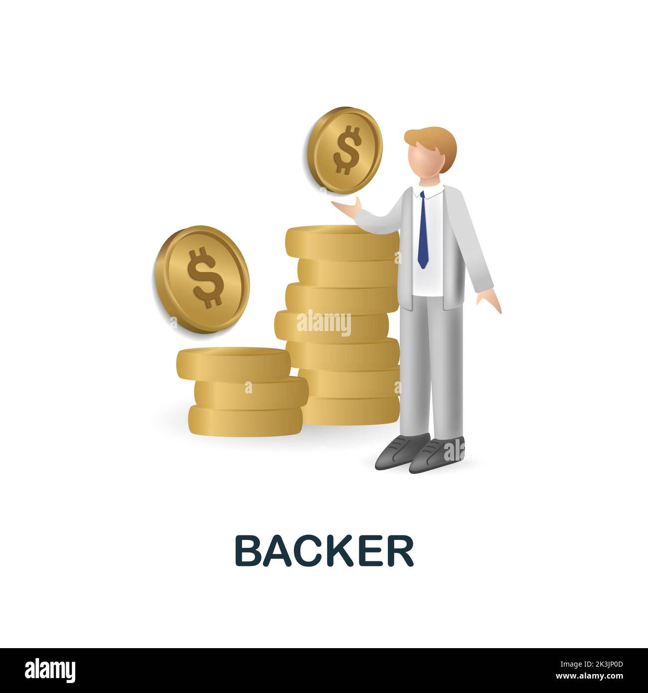 Backer icon. 3d illustration from crowdfunding collection. Creative ...