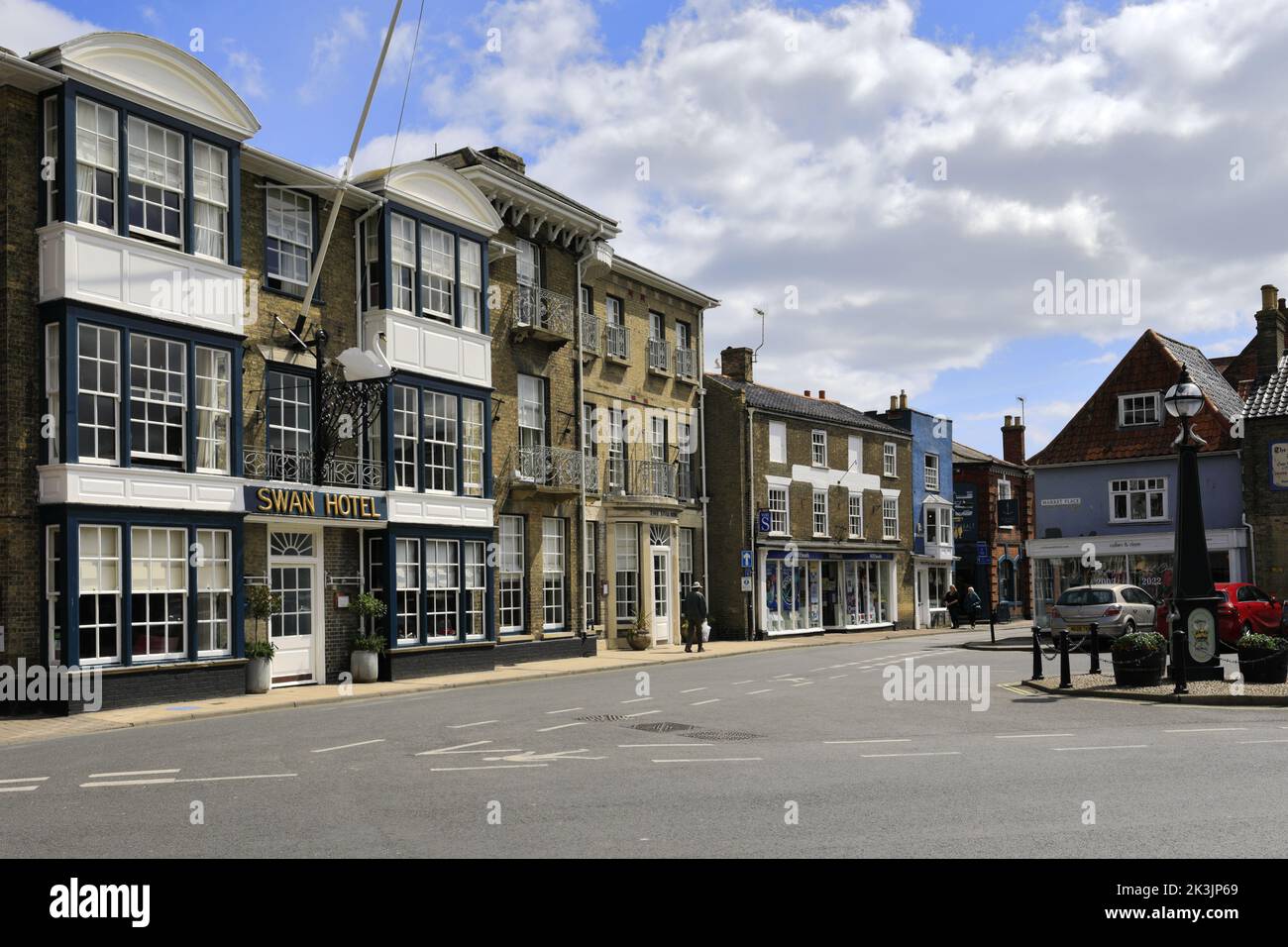 The Swan hotel, market square, Southwold town, Suffolk County, England ...