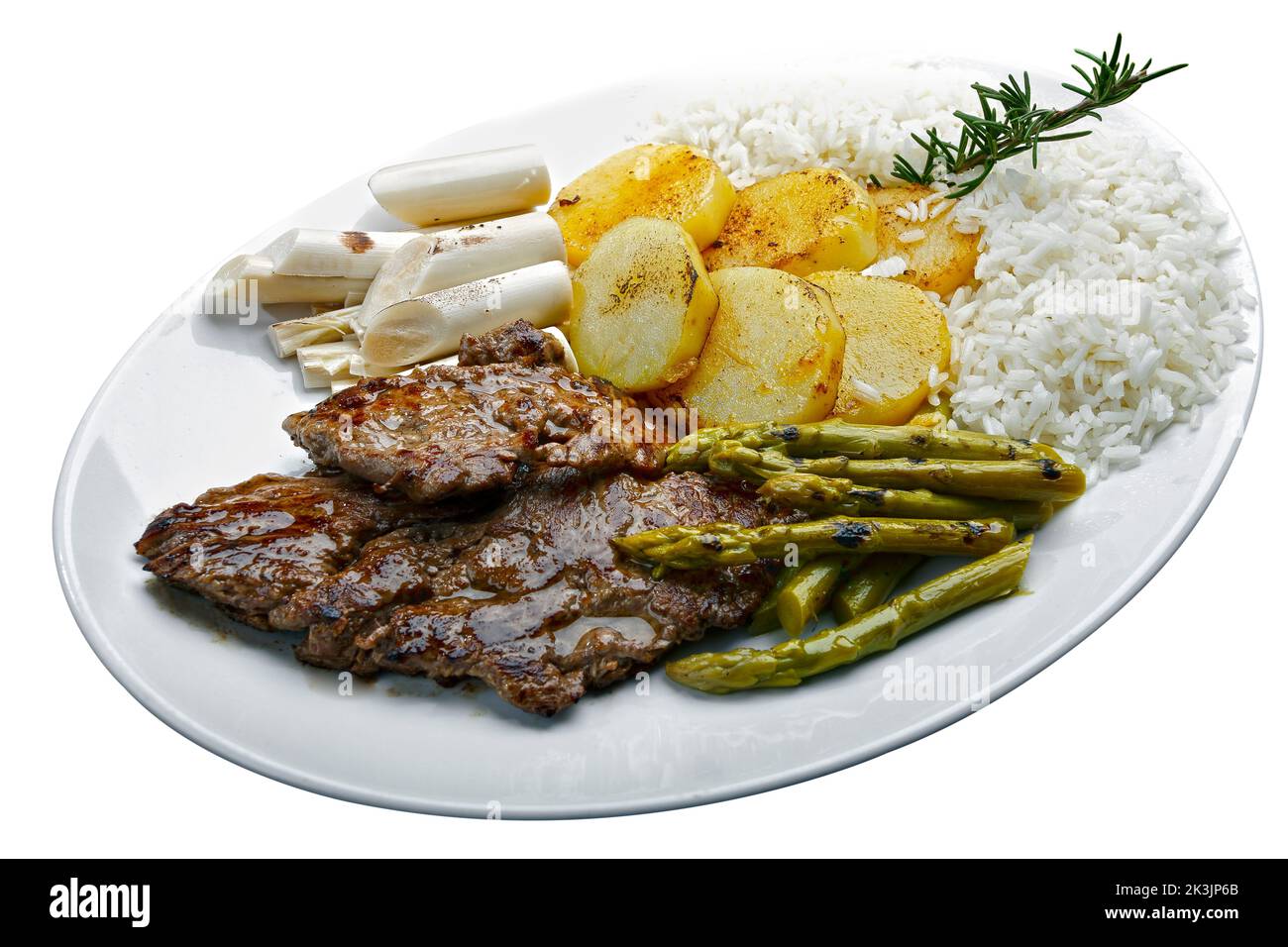 Fried beef fillet potatoes Cut Out Stock Images & Pictures - Alamy