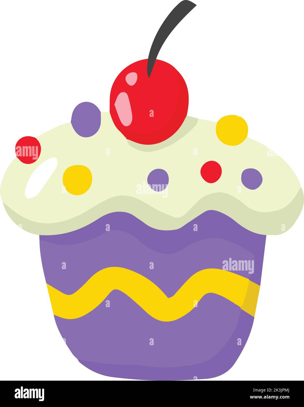 Hand Drawn Christmas Cupcakes illustration isolated on background Stock ...