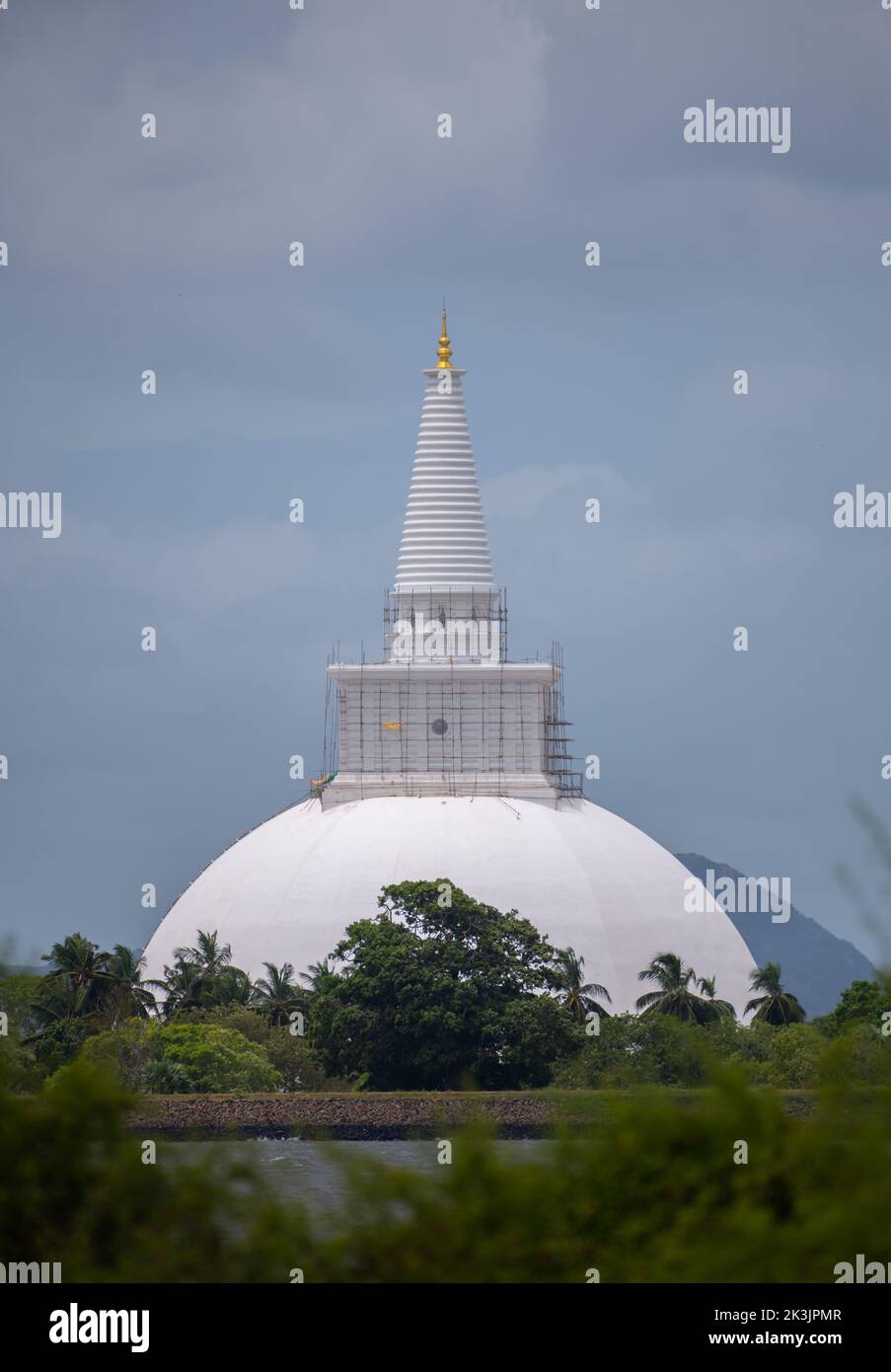 View of Ruwanweli Maha Seya, the Great Thupa over the lake from the ...