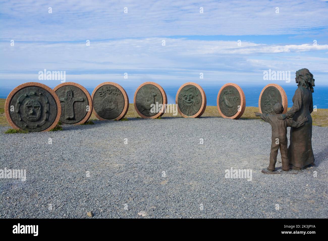 Children of the Earth, monument at Nordkapp made by seven children from ...