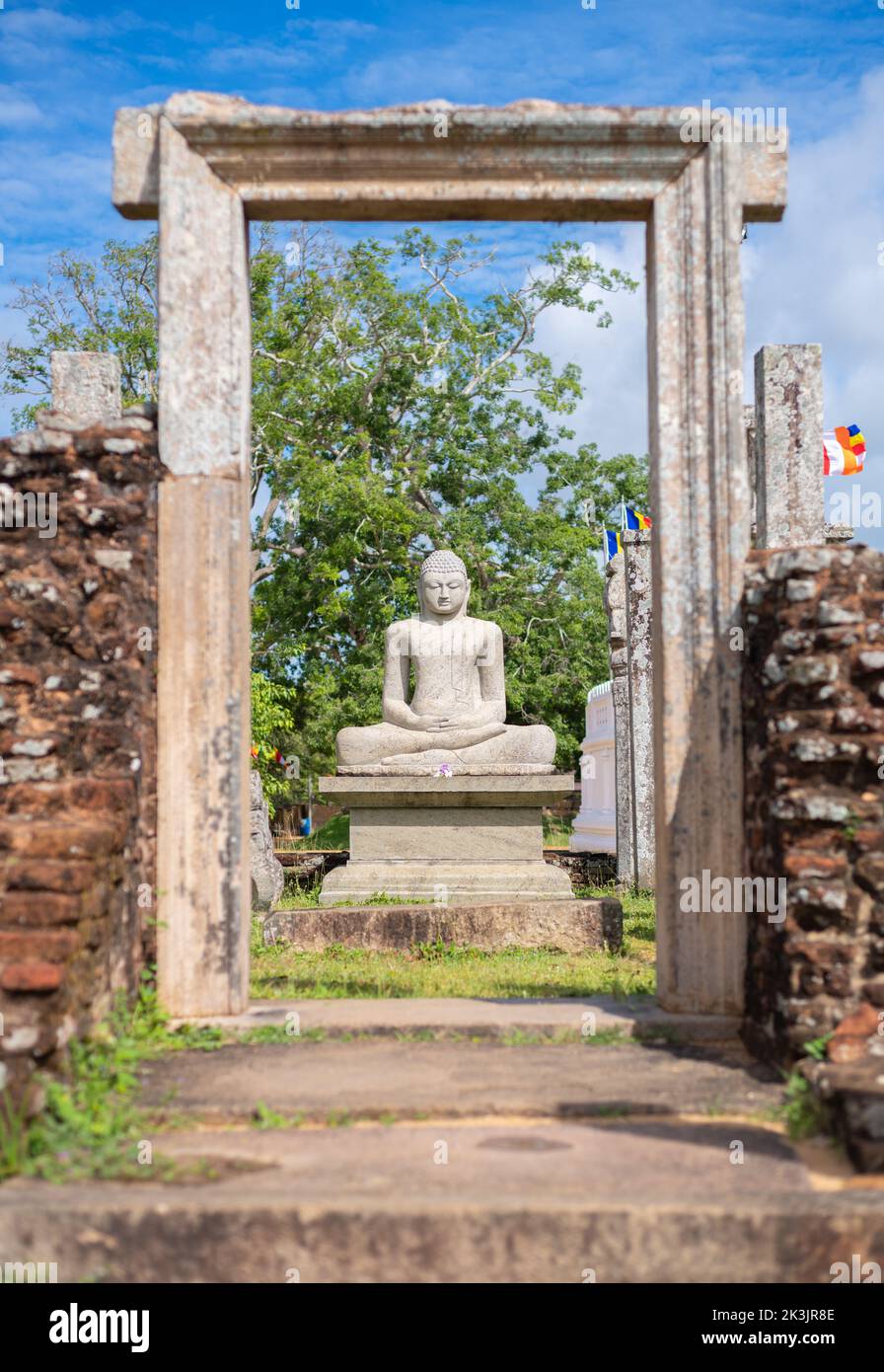Thuparama Buddha statue and the temple ruins. world heritage site in ...
