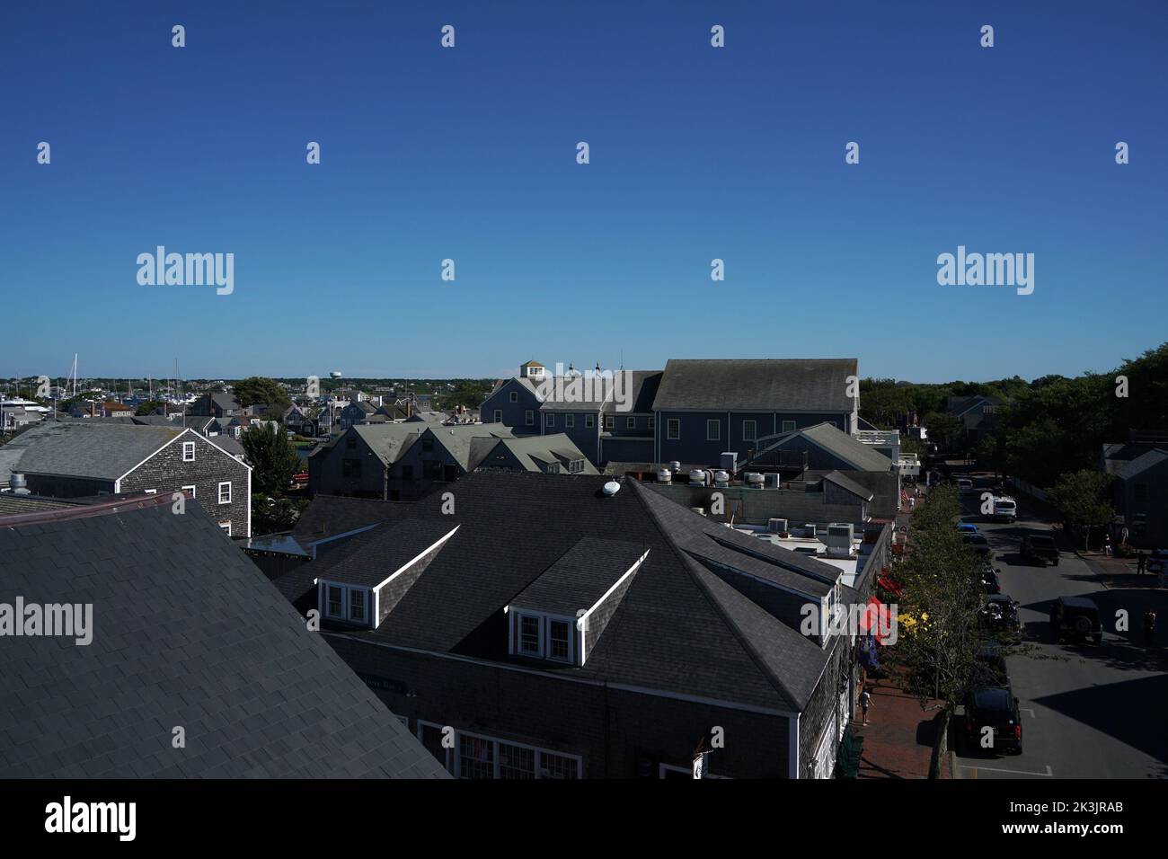 village of nantucket aerial panorama view on sunny day cityscape Stock ...