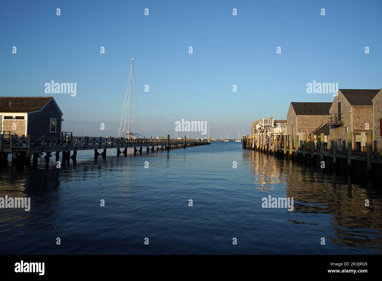 nantucket harbor view at sunset panorama Stock Photo - Alamy