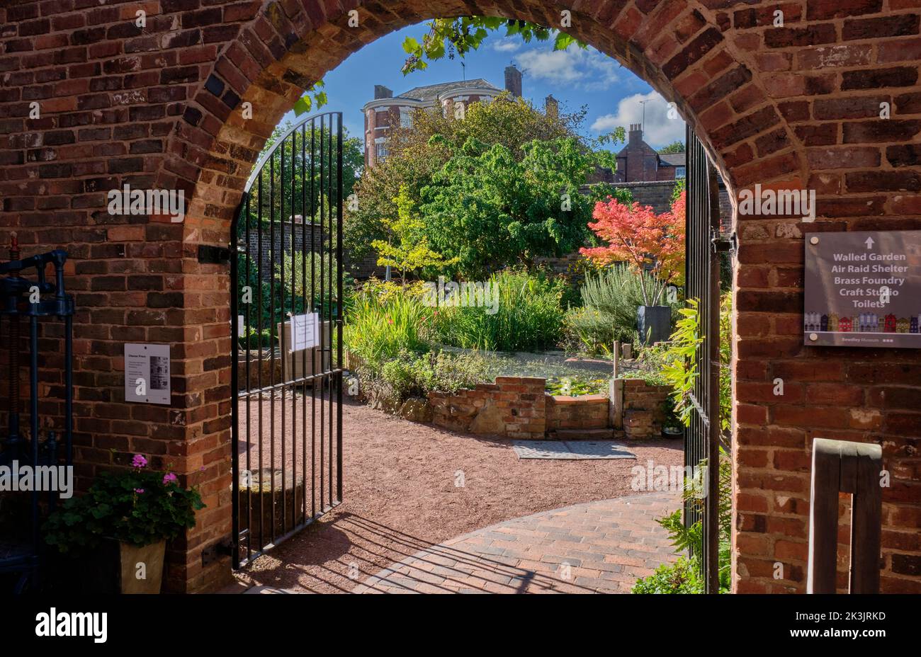 The Walled Garden in the Bewdley Museum, Bewdley, Worcestershire Stock ...