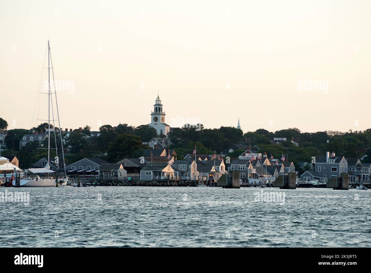 nantucket harbor view at sunset panorama Stock Photo - Alamy