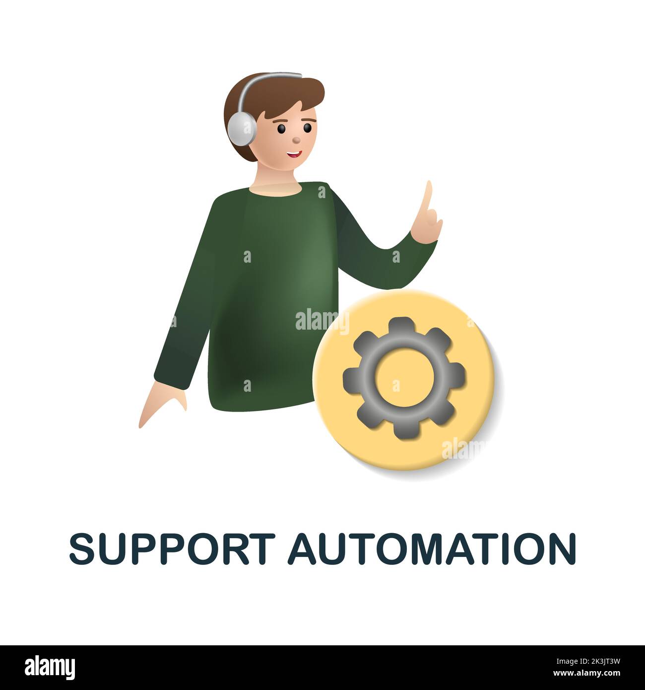 Support Automation icon. 3d illustration from customer relationship ...