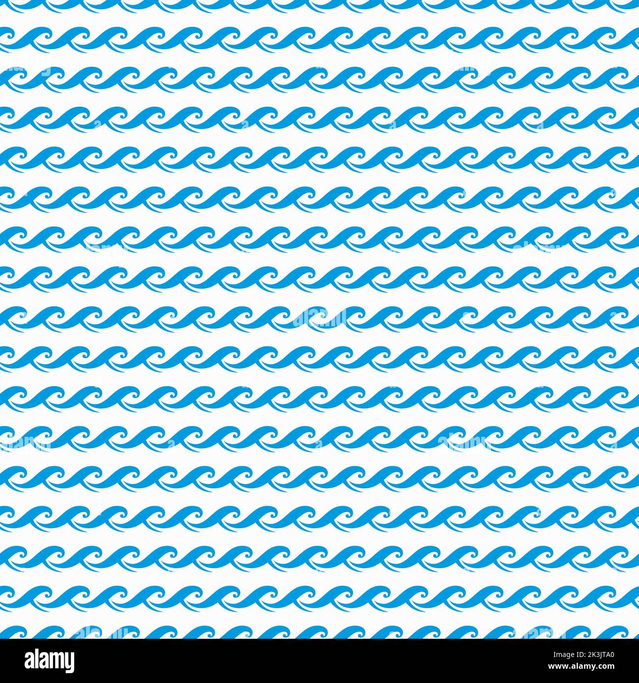 Sea and ocean blue waves seamless pattern. Sea, river stream flow ...