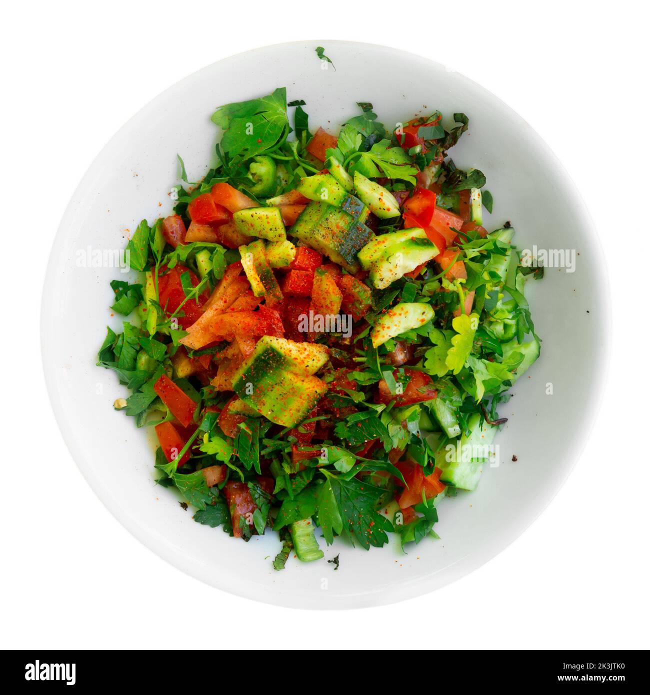 Turkish Coban salata or Shepherds salad in bowl Stock Photo - Alamy