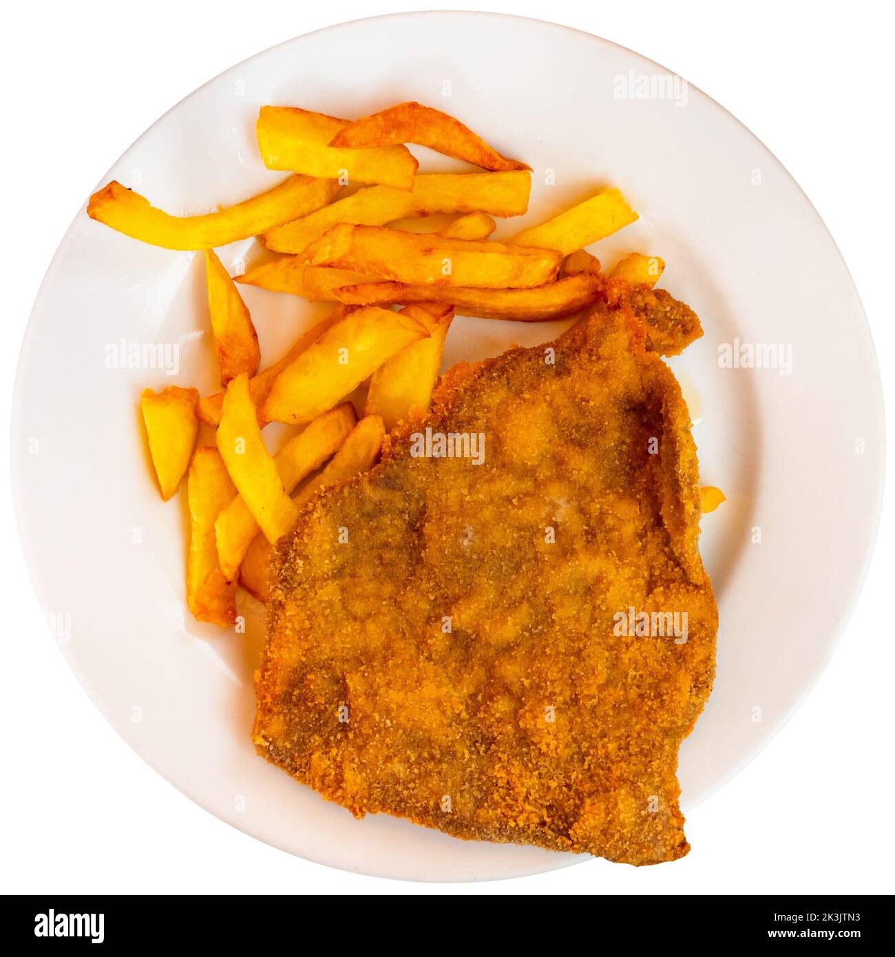 Battered and roasted pork meat with potato Stock Photo - Alamy