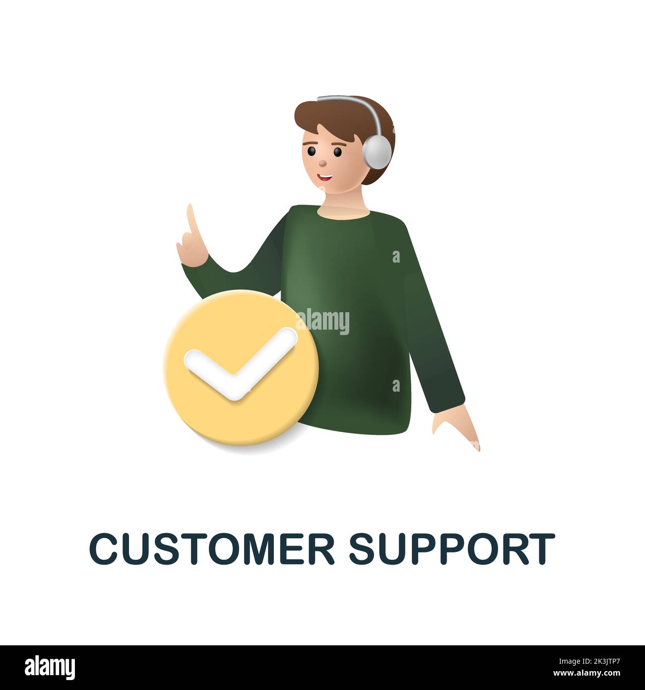 Customer Support icon. 3d illustration from customer relationship ...