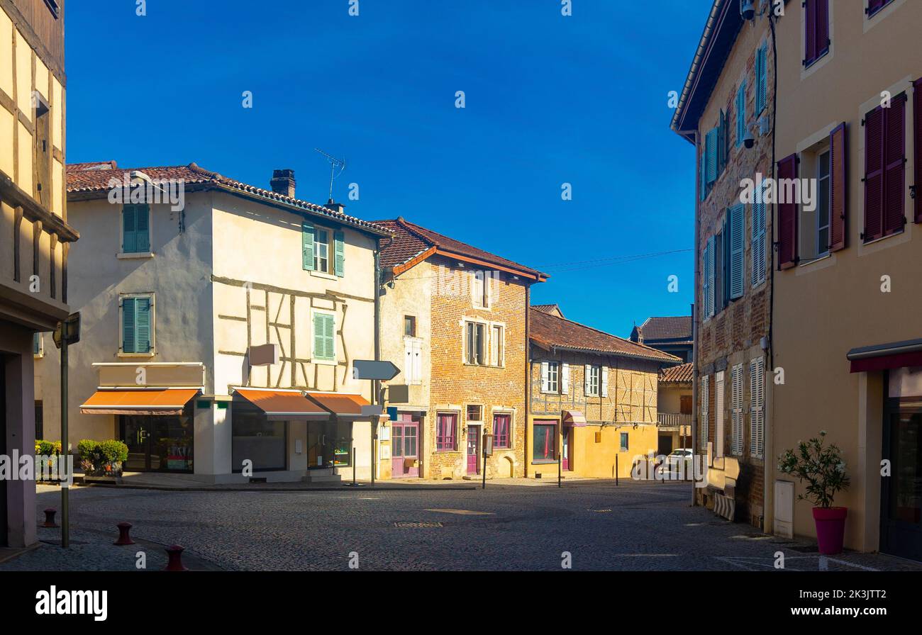 Half-timbered houses in an village Bressan de st trivier de courtes ...