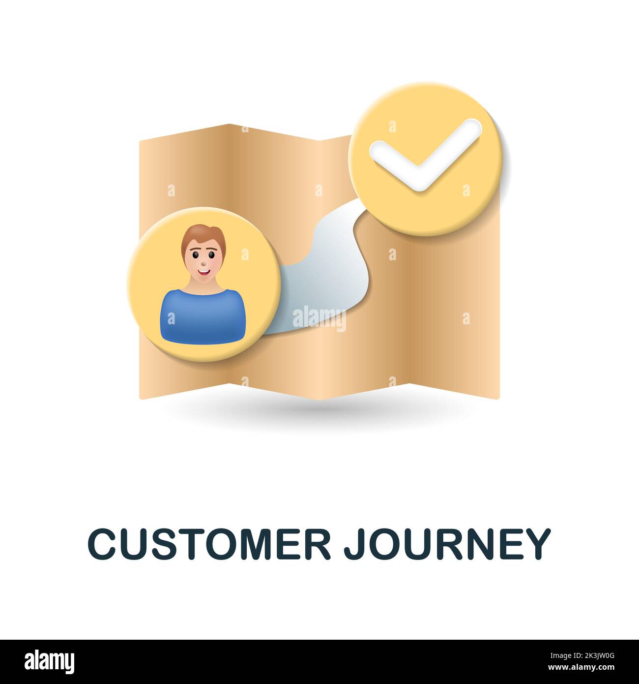 Customer Journey icon. 3d illustration from customer relationship ...