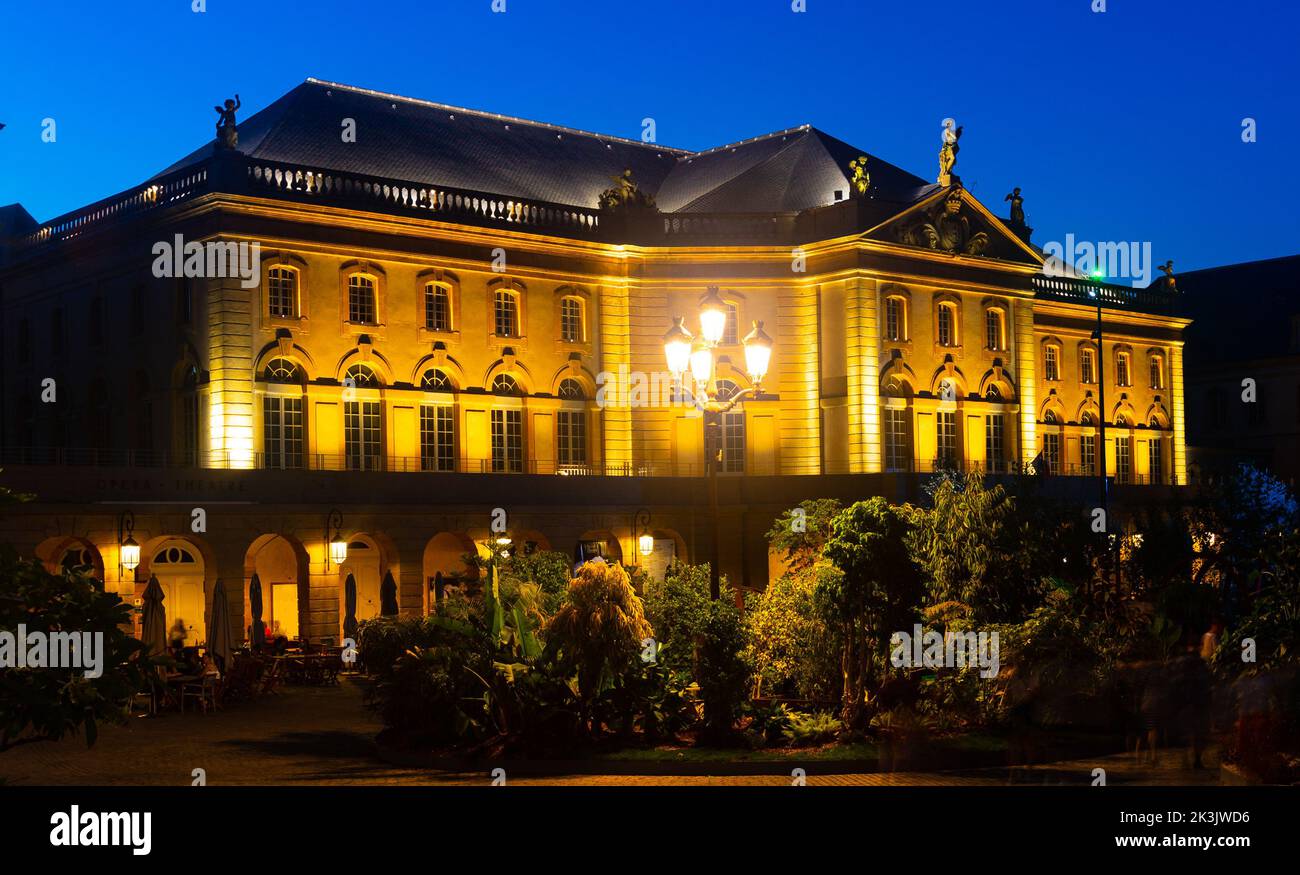 Night view of Place de la Comedie in front of Opera and Theater ...