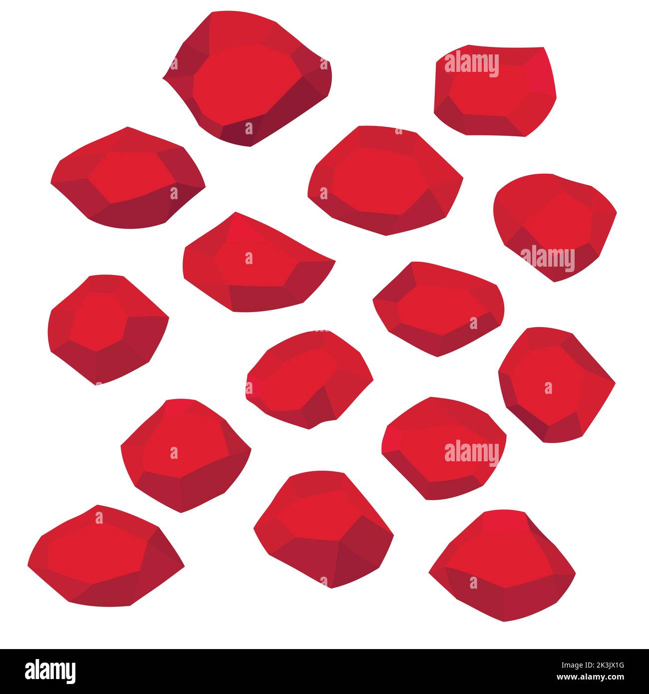 Cartoon stones. Rock stone isometric set. Red boulders, natural ...