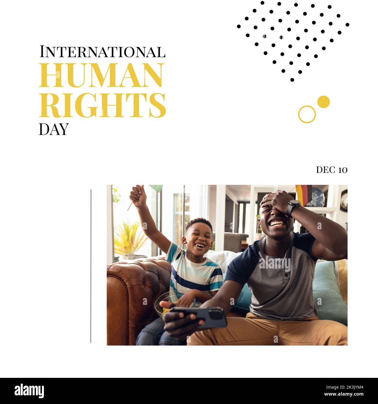 African american father and son enjoying at home and international ...