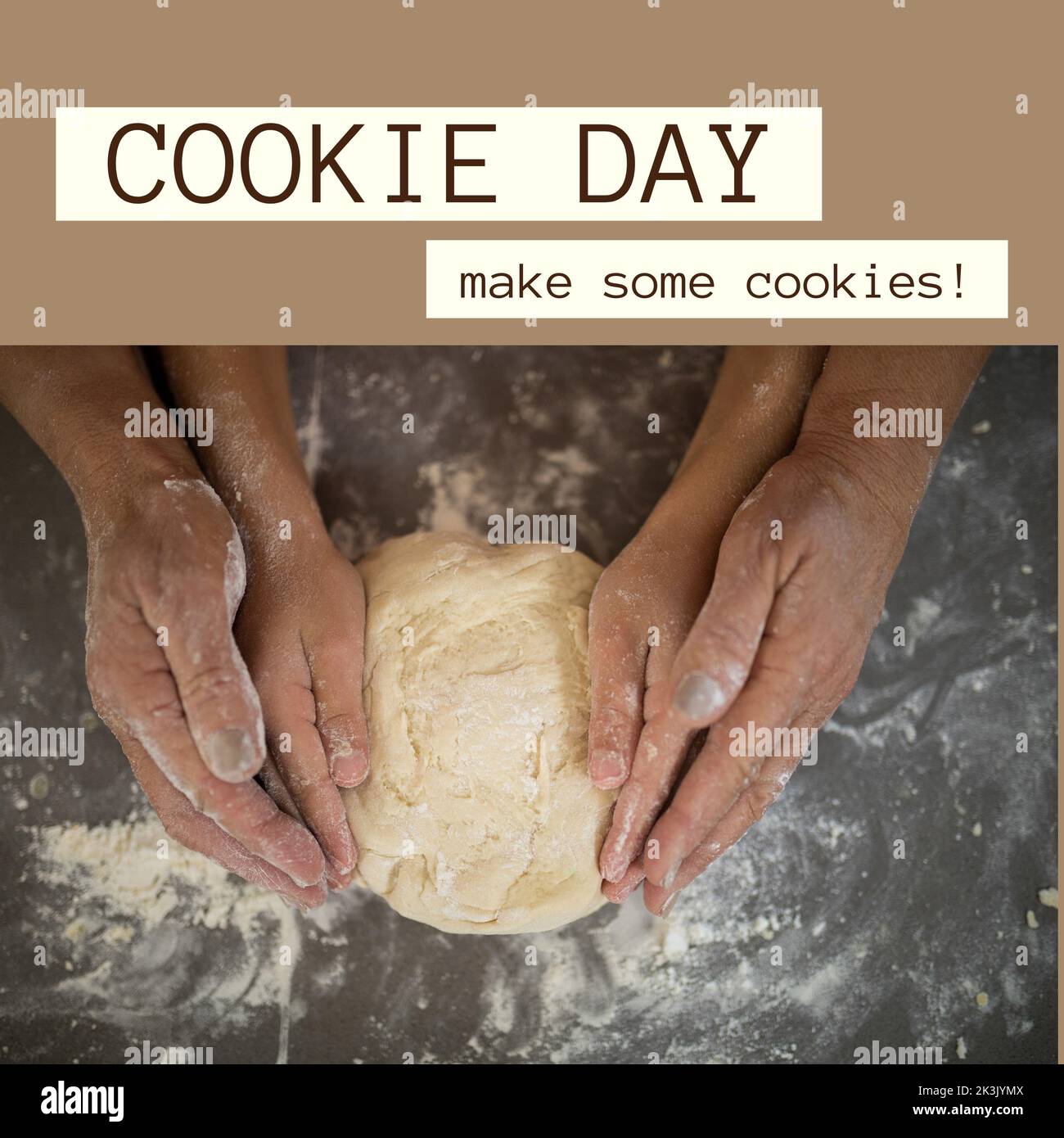 Composition of cookie day make some cookies text over mother and ...