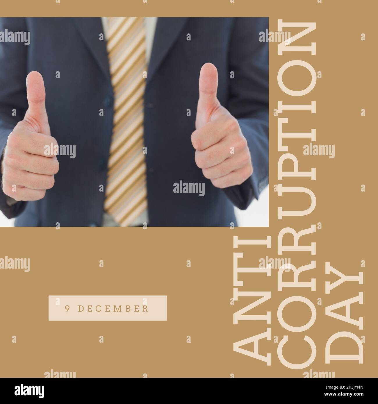 Composition of anti-corruption day text over caucasian businessman on ...