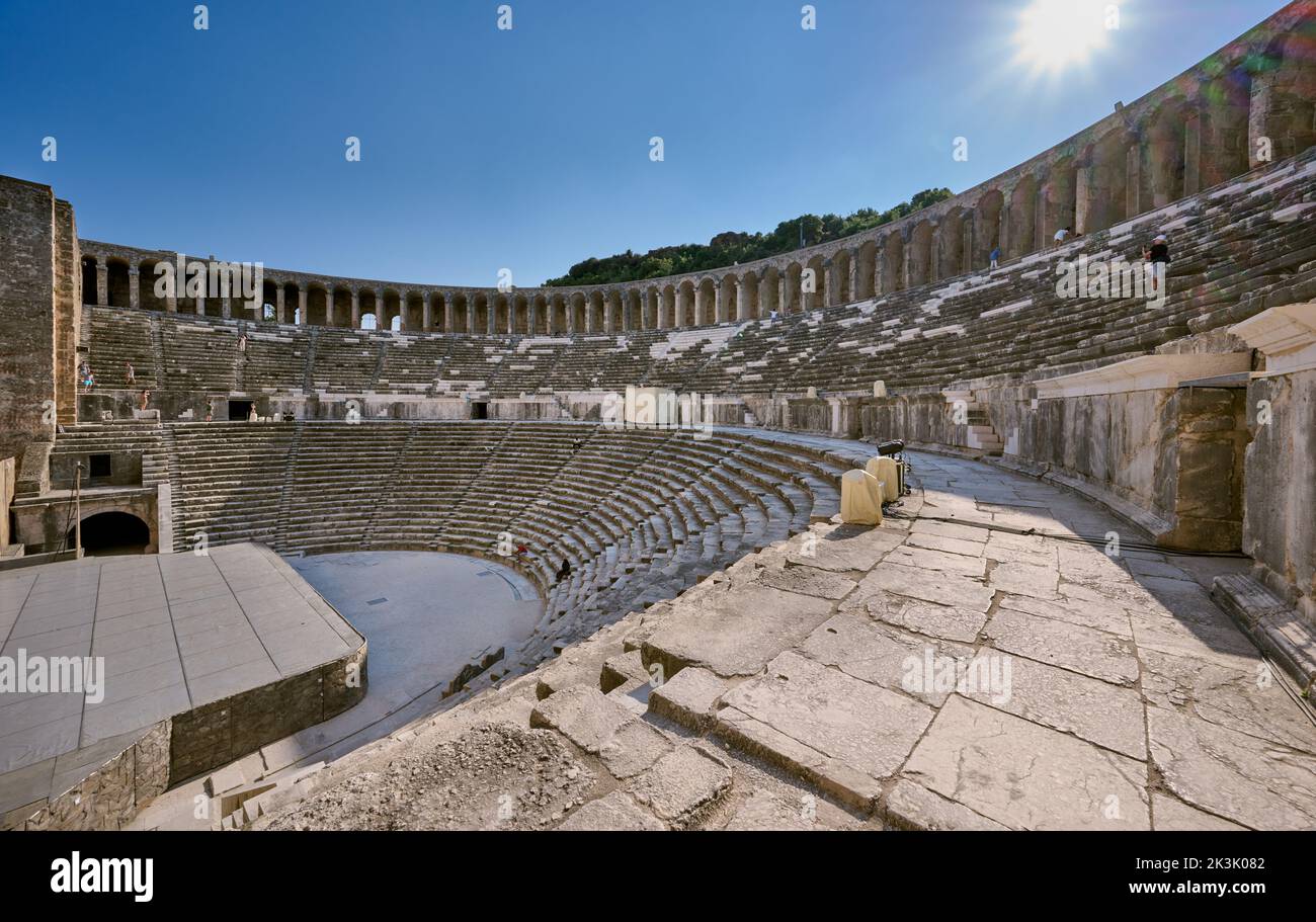 The ancient Roman Theatre of Aspendos, Aspendos Ancient City, Antalya ...