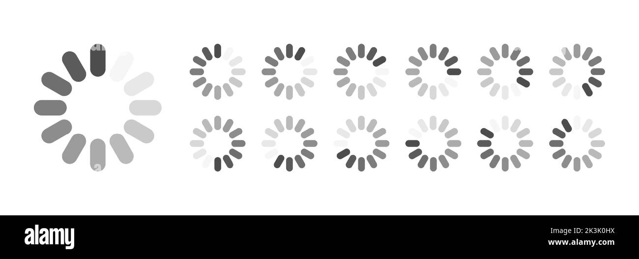 Circular Loading Buffering Icons Vector Video Ready for Animation Gif ...
