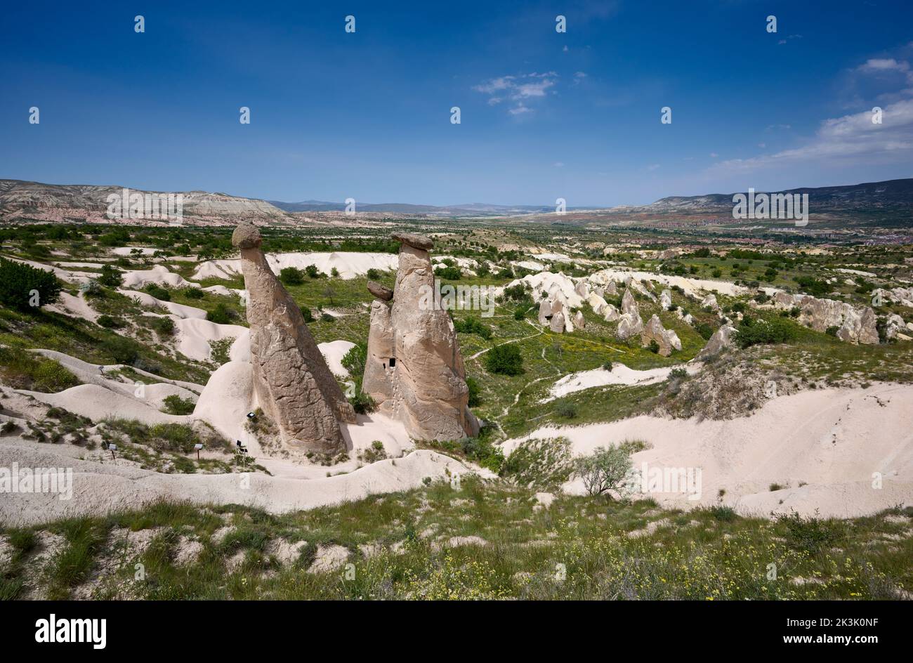 erosion formation of the Three Beauties, Üç Güzeller, Cappadocia ...