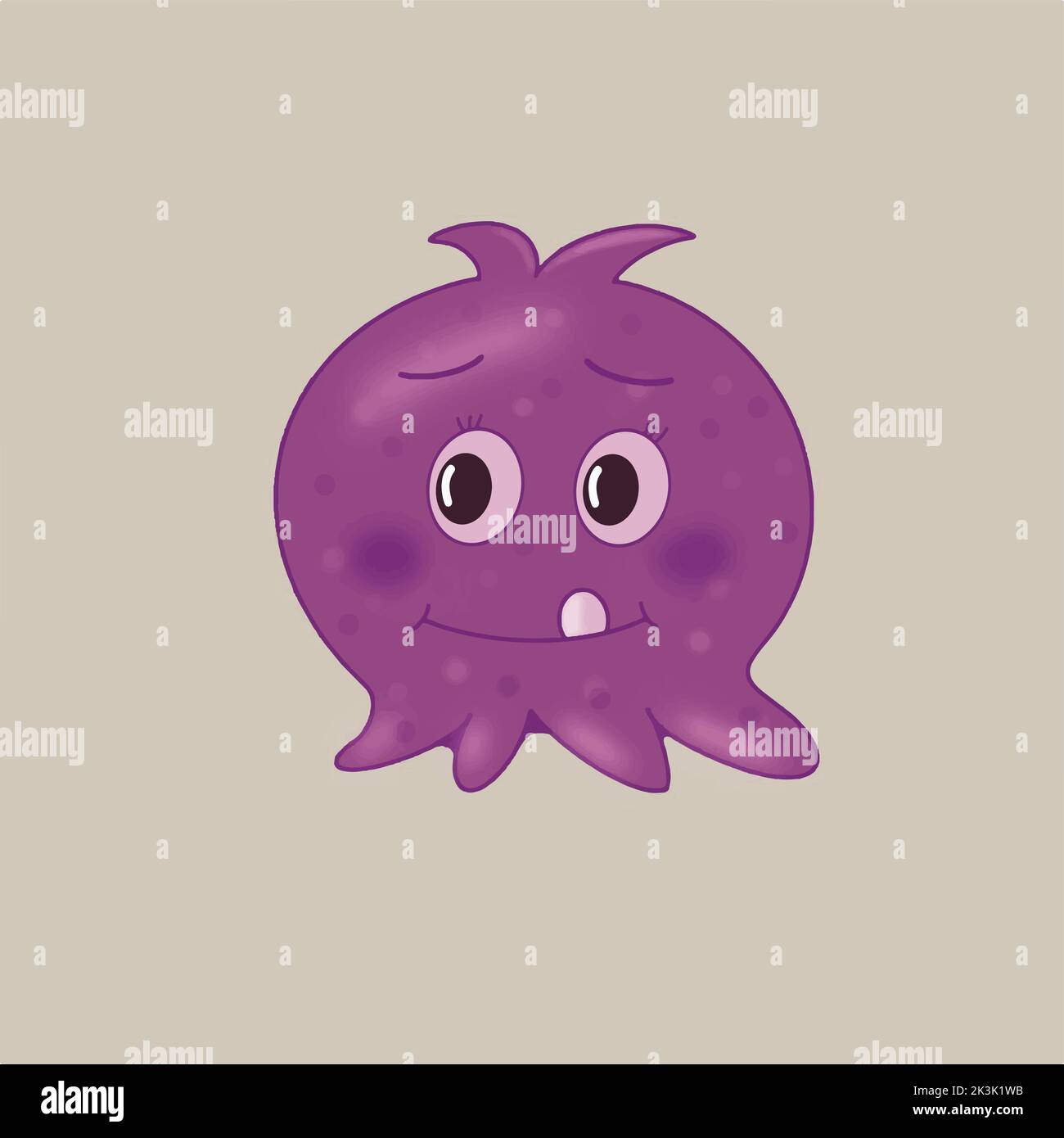 Happy Halloween cute pink monster smile illustration Stock Vector Image ...