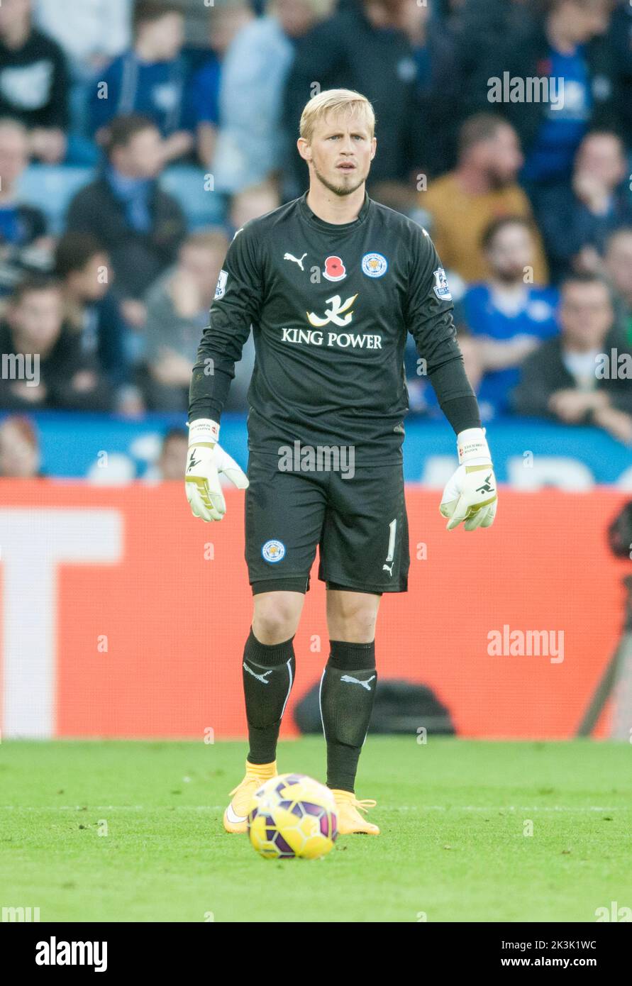 Leicester City Goalkeeper Kasper Schmeichel Stock Photo - Alamy