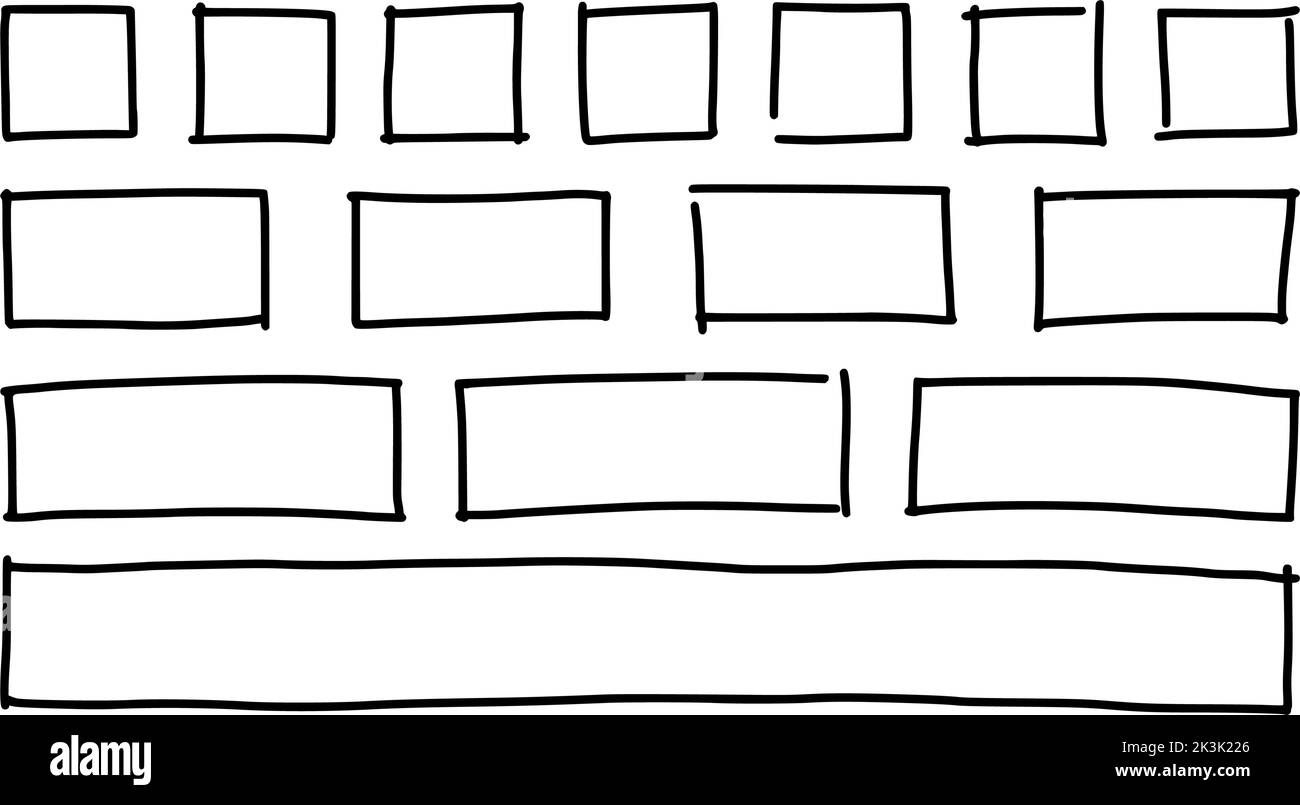 Free hand drawn rectangles and squares in different sizes. Scribble ...