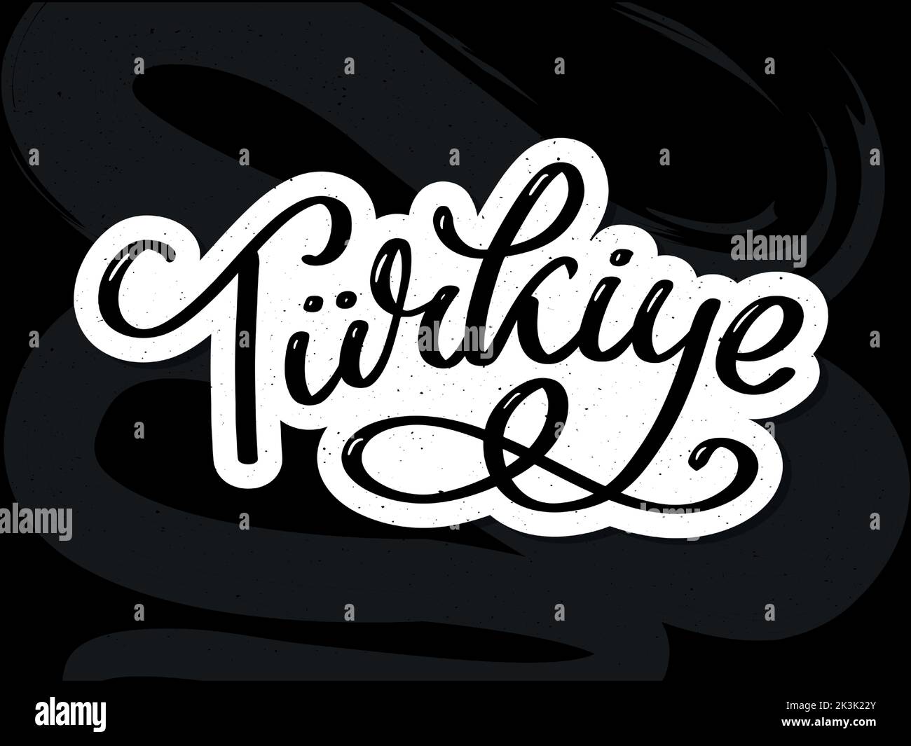 Turkey Lettering. Handwritten name of the country. Vector design ...