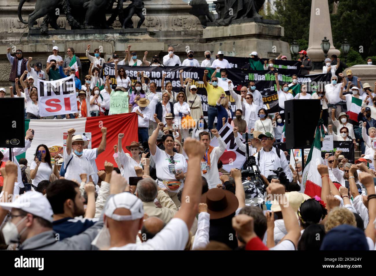 Mexico City, Mexico: September 25, 2022, People from various civil ...