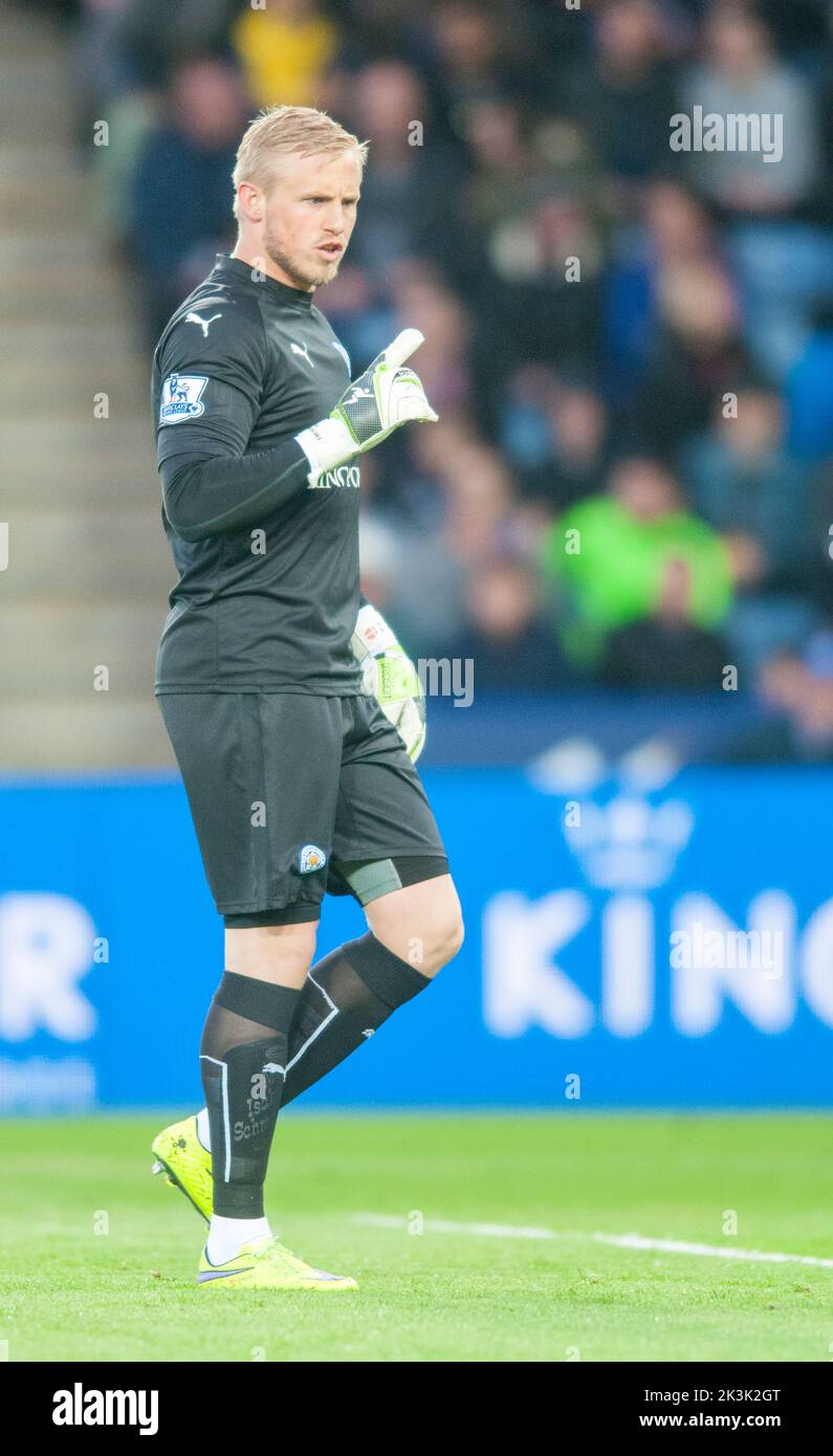 Leicester City Goalkeeper Kasper Schmeichel Stock Photo - Alamy
