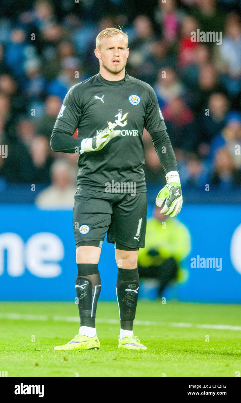 Leicester City Goalkeeper Kasper Schmeichel Stock Photo - Alamy