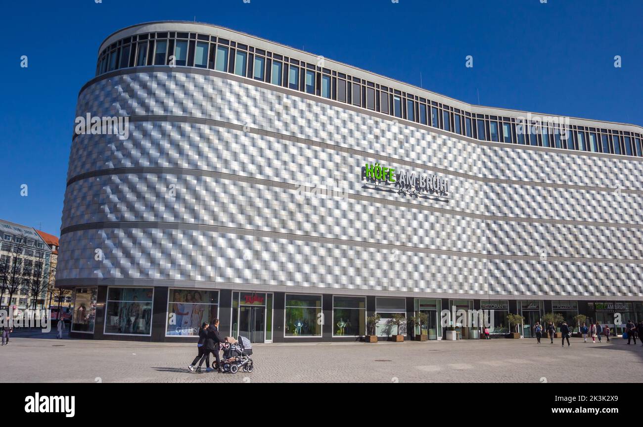 modern shopping mall on the Richard Wagner Square in Leipzig, Germany ...