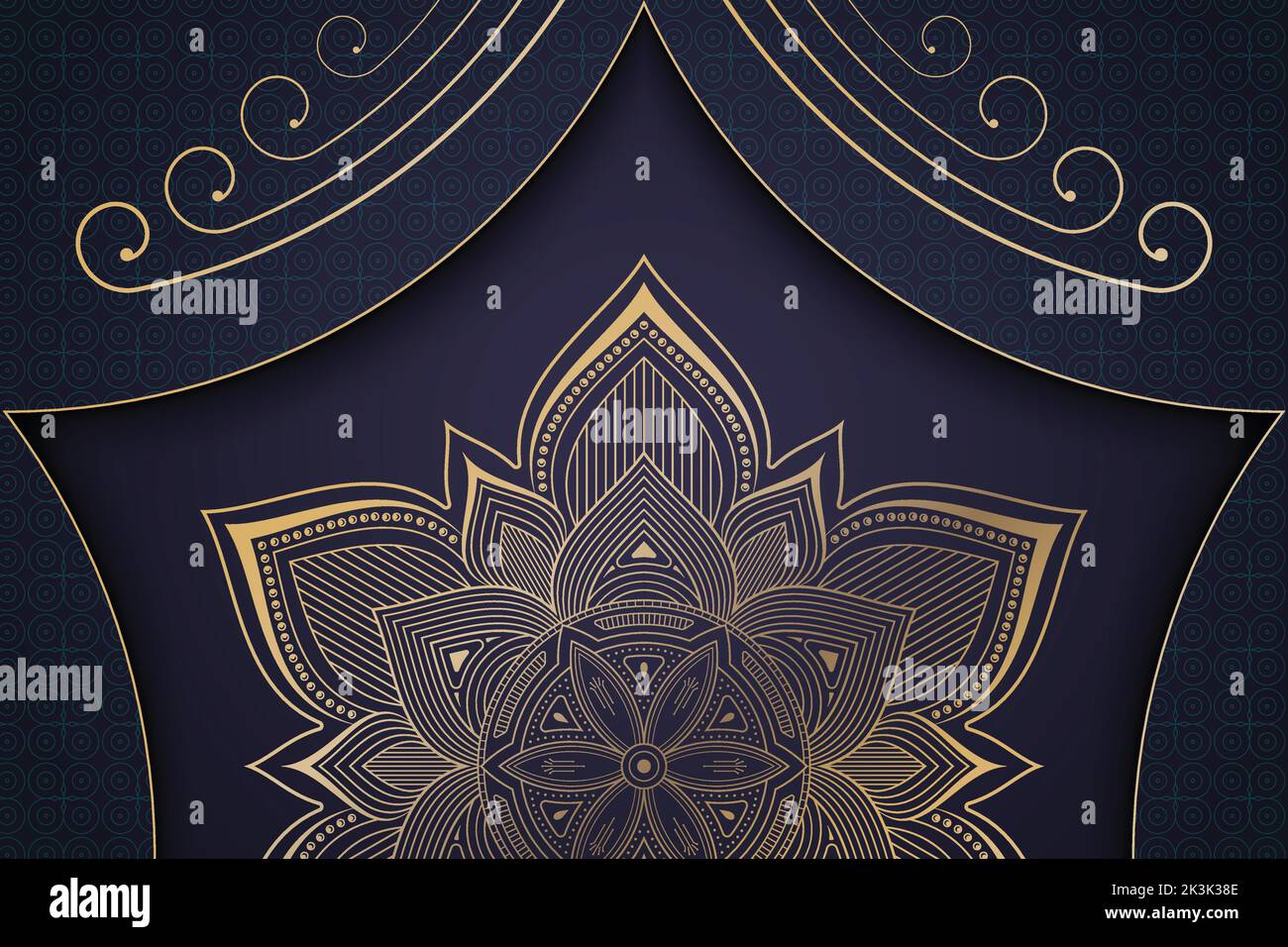 Luxury floral and ornamental mandala background with golden color for ...