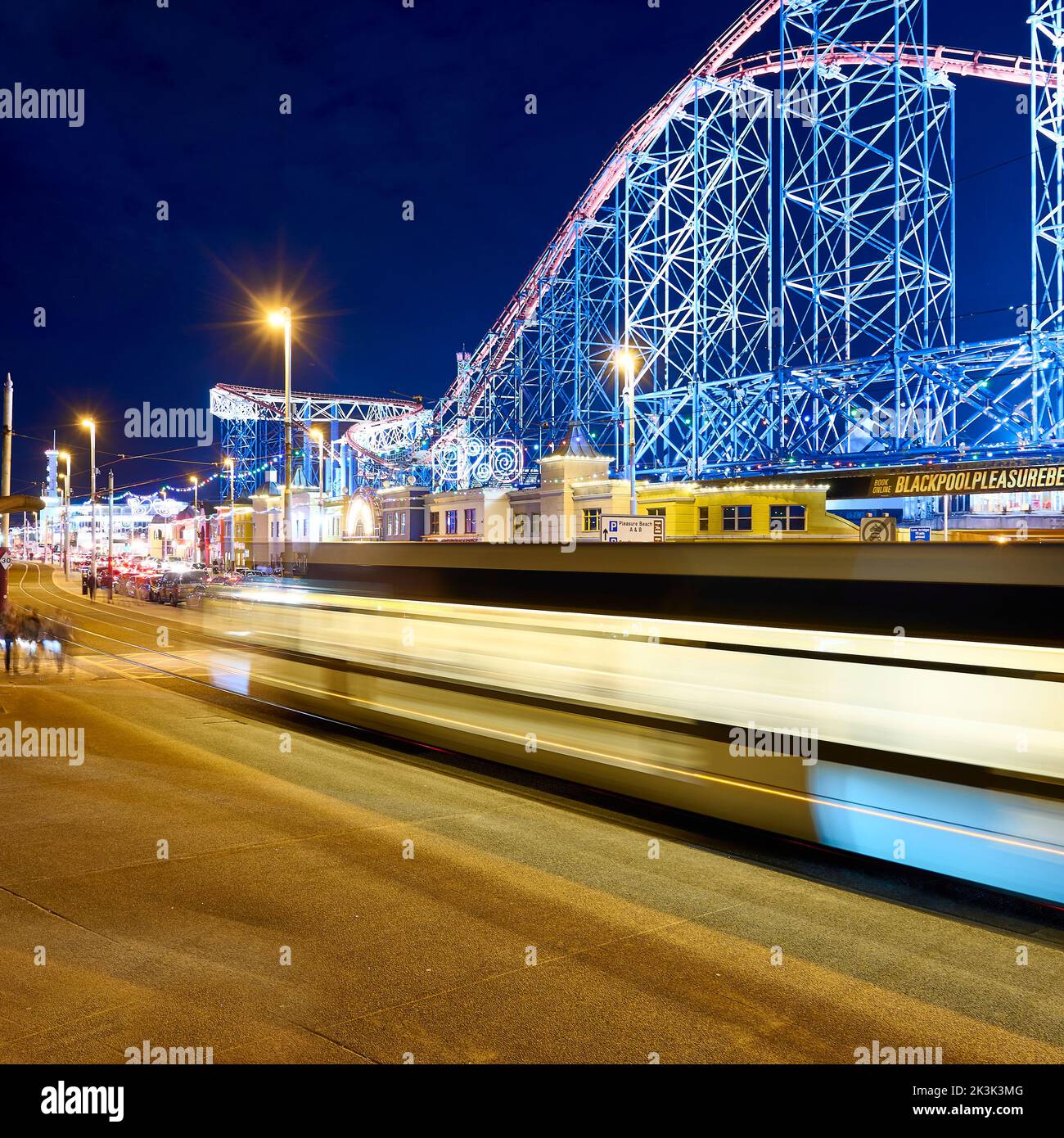 Speeding night tram hi-res stock photography and images - Alamy