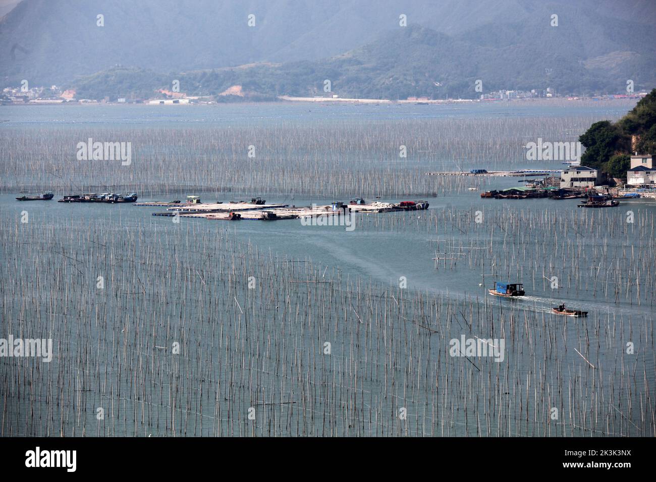 NINGDE, CHIAN - SEPTEMBER 24, 2022 - The S-shaped waterway of Shajiang ...