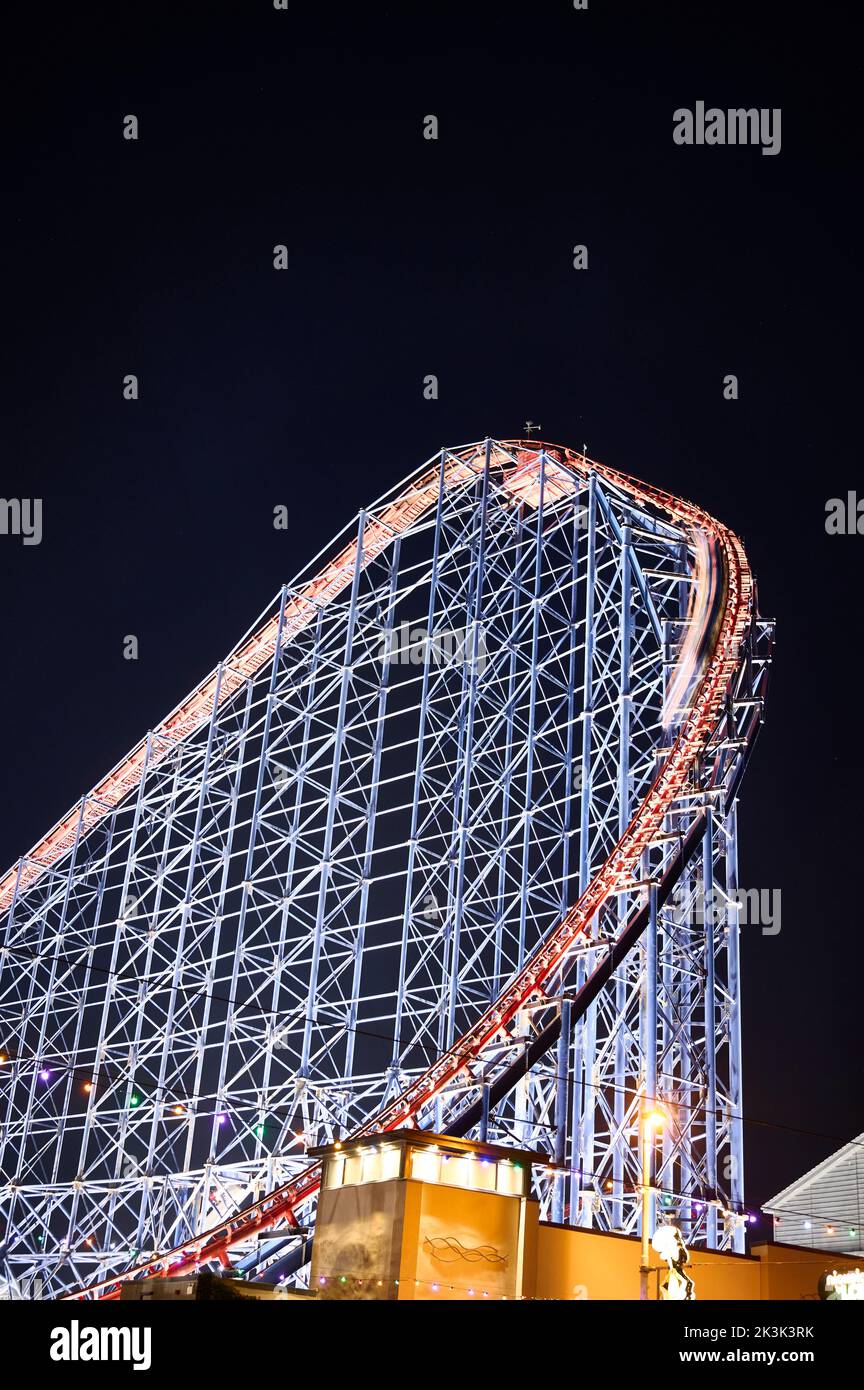 Big One roller coaster at night Stock Photo - Alamy