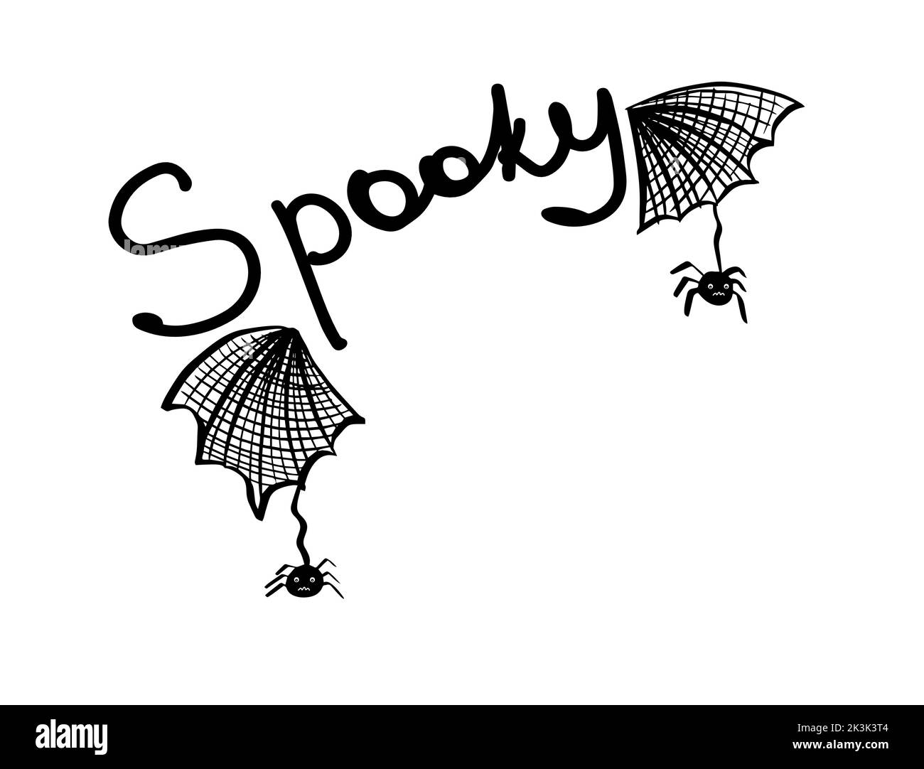Spooky lettering with spiders for banner, flyers, and postcards. Design ...