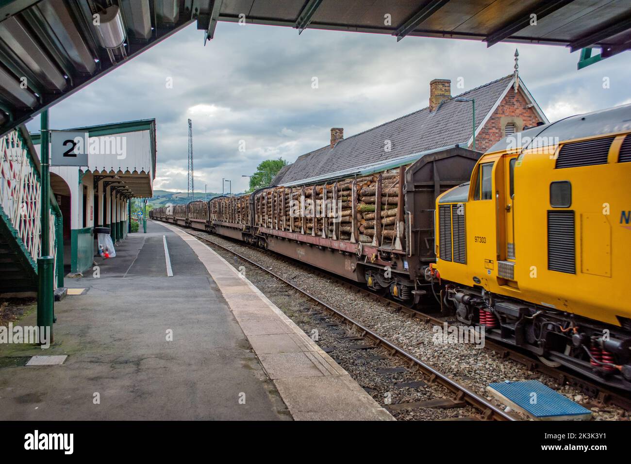 This is the log train from Aberystwyth to Kronospan in Chirk. after ...