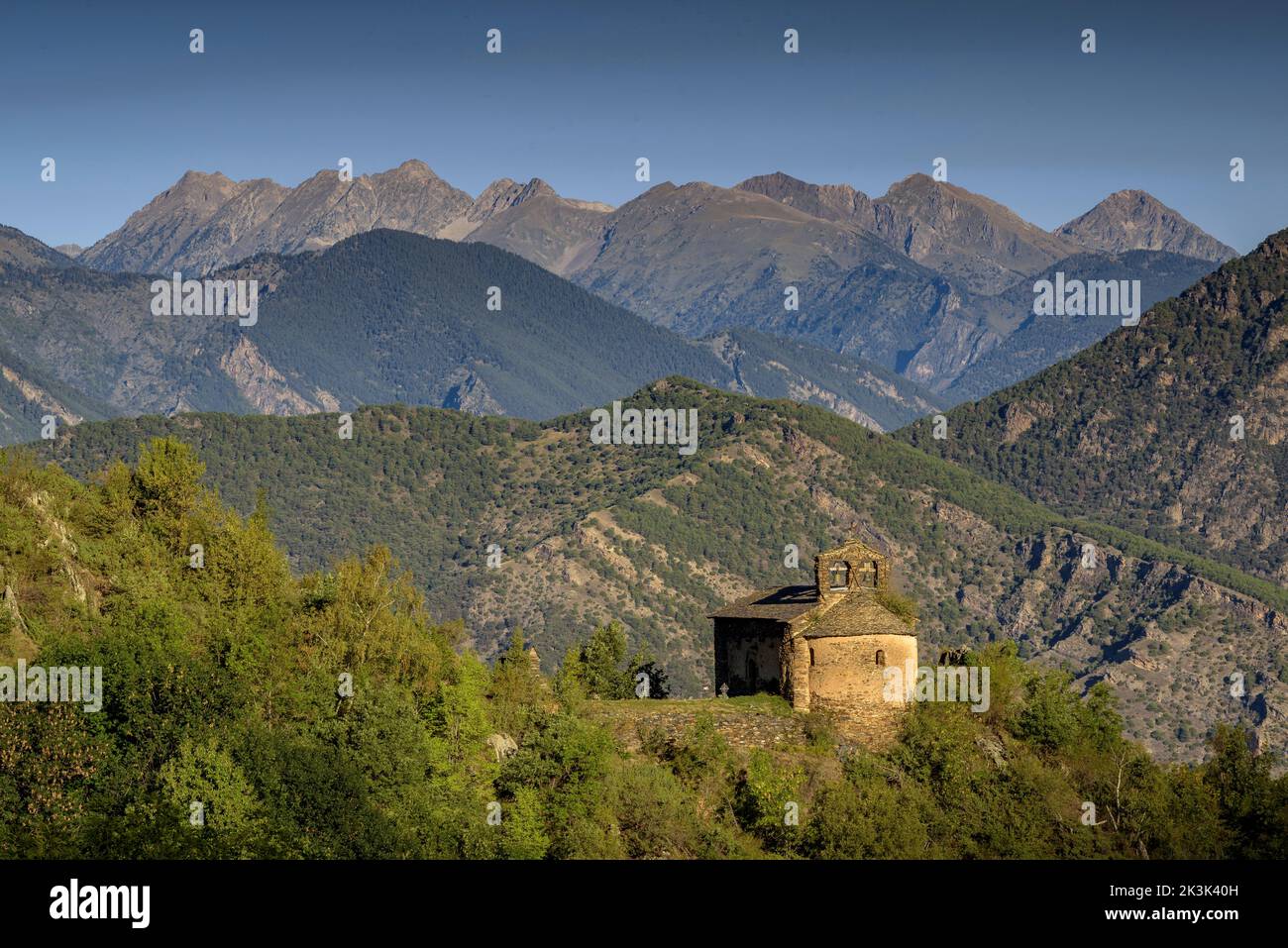 Romanesque church of Santa Eulàlia de Alendo, in the Alt Pirineu ...