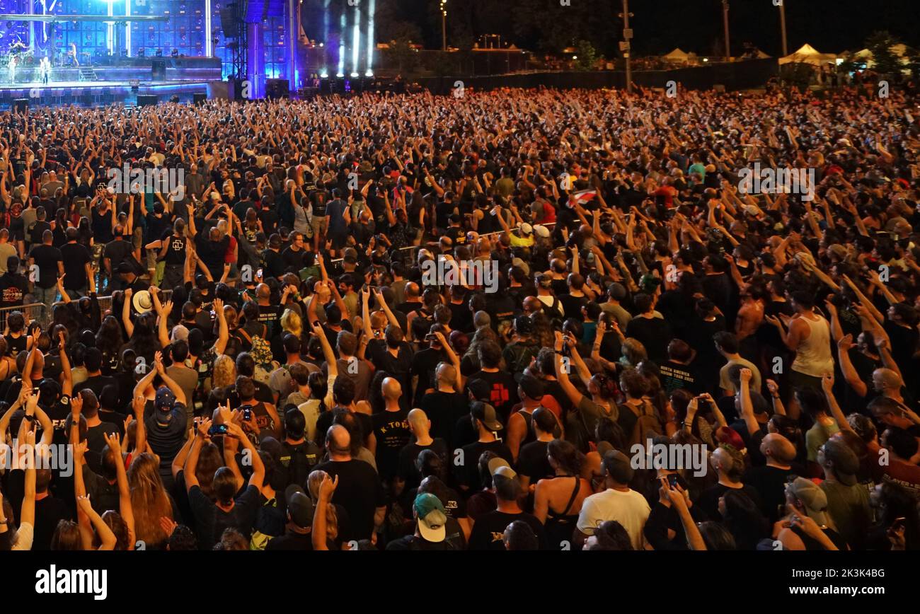 Crowd of people at a rock concert in Montreal Stock Photo - Alamy