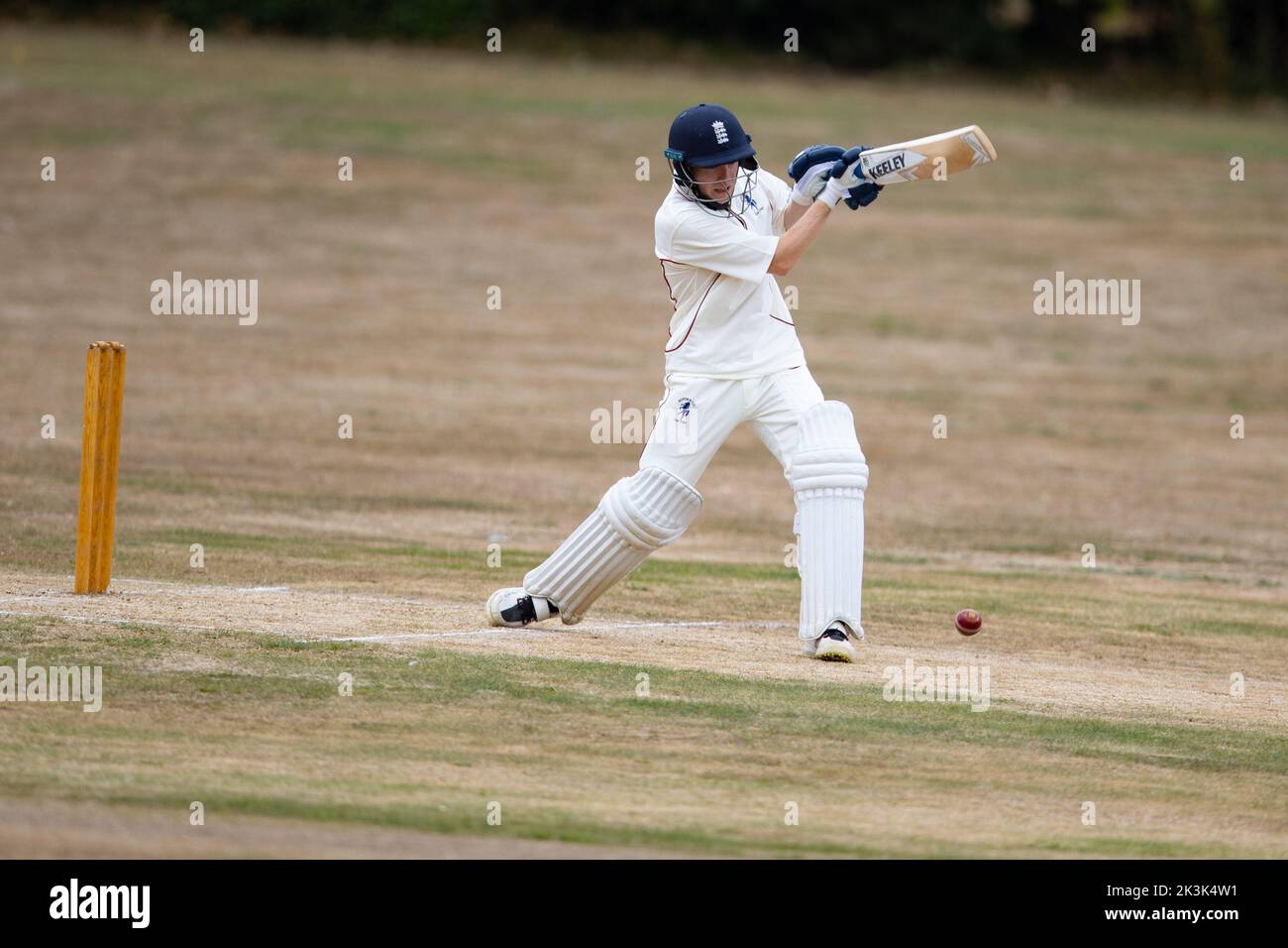Cricket bowling & batting mens game Stock Photo - Alamy