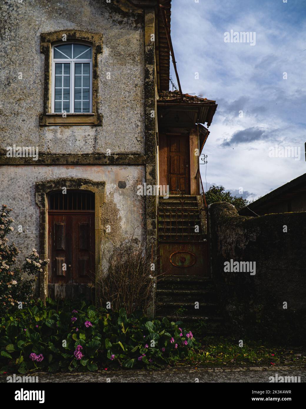 A vertical shot of an old house facade Stock Photo - Alamy