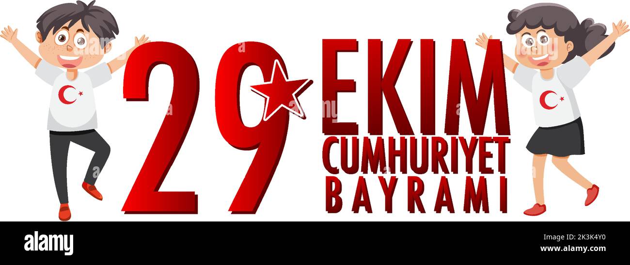 Republic Day of Turkey text design illustration Stock Vector Image ...