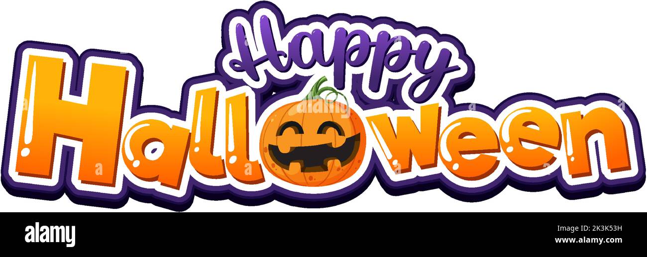 Happy halloween font logo illustration Stock Vector Image & Art - Alamy